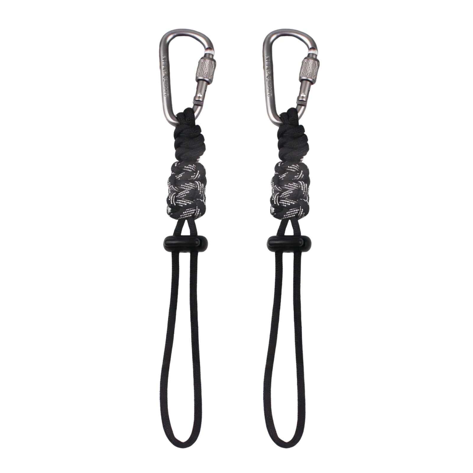 2 шт. нейлоновых паракордовых шнурков с карабином APWIKOGER Черный, Black 2pcs