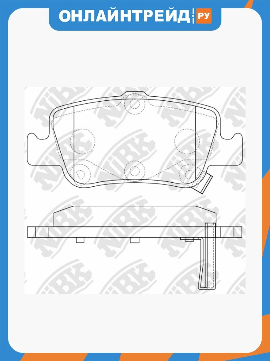Колодки тормозные дисковые Nibk для TOYOTA Auris (06-13), Corolla (06-) задние (4шт.)