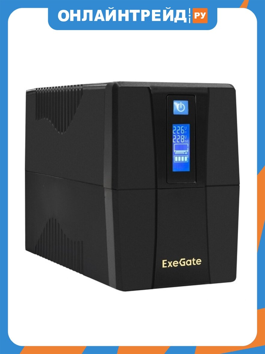 Источники бесперебойного питания Exegate Power Smart ULB-850. LCD. AVR.2SH. RJ. USB 850VA/480W