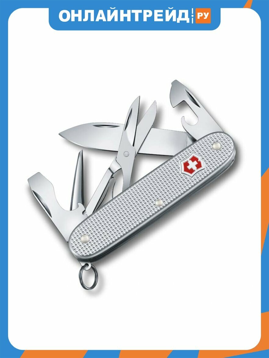 Нож перочинный Victorinox Pioneer X, 93 мм, 9 функций, алюминиевая рукоять, серебристый (0.8231.26)