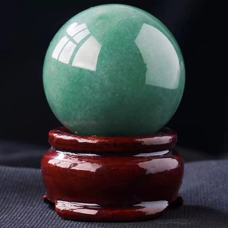 Кристаллический шар из дунлингового jade 4 см диаметром, зеленый декоративный элемент для стола