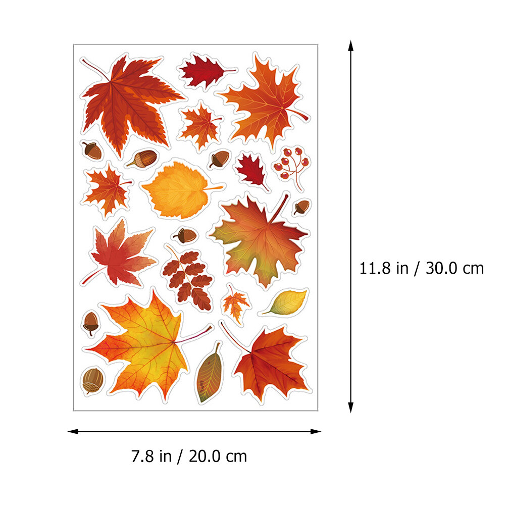 8 Наклейки Из ПВХ Кленовая Листва Для Окна Стена Украшение 30×20cm