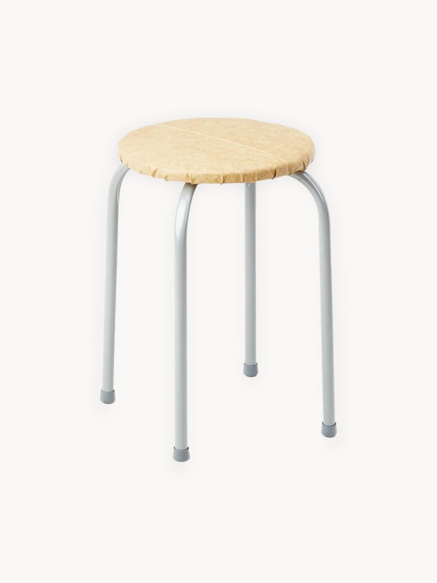 Табурет Сима-ленд "Булат Эконом", кухонный, бежевый, искусственная кожа, металл