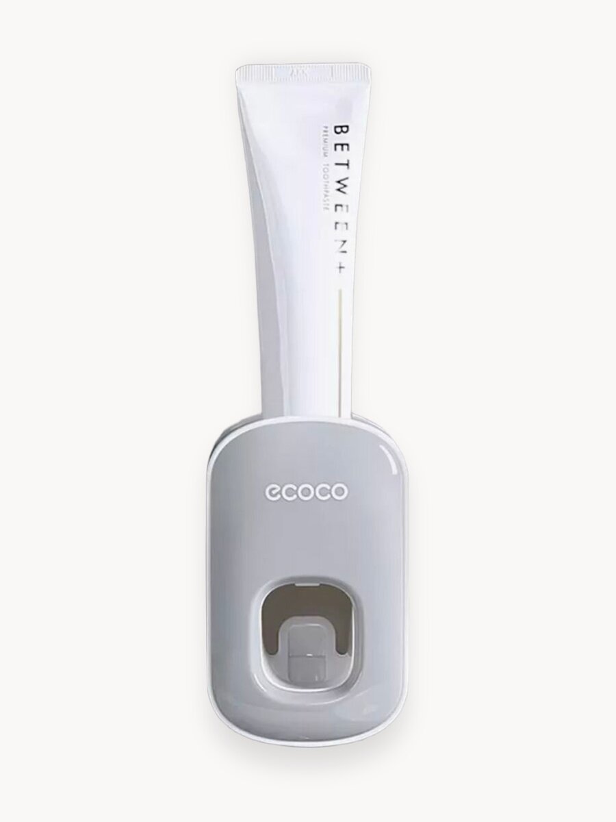 Дозатор для зубной пасты Ecoco, пластик, настенный, серый/белый