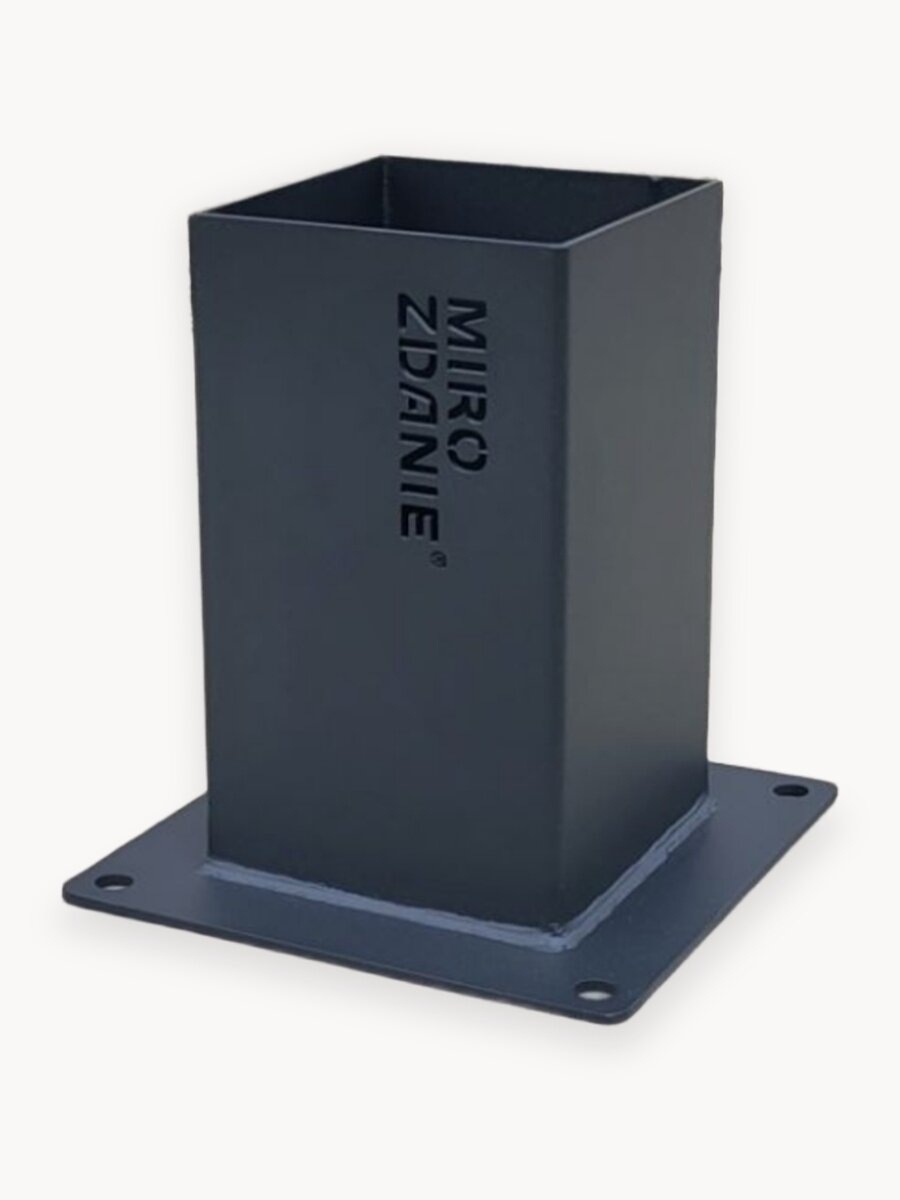 Опора коннектор для бруса 100х100 MIROZDANIE UNO - 1 шт, цвет графит, с шурупами