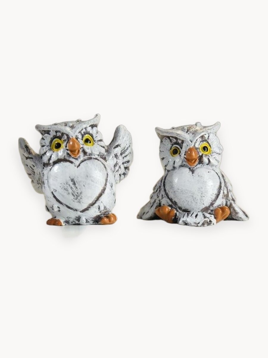 Фигурка полистоун «Филин с сердечком-пузиком», 4×4.1×3 см, микс
