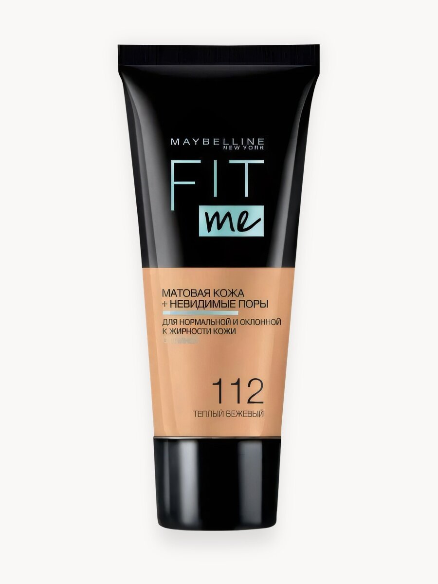 Maybelline New York Тональный крем для лица Fit Me, 112 Теплый бежевый, матирующий, 30 мл