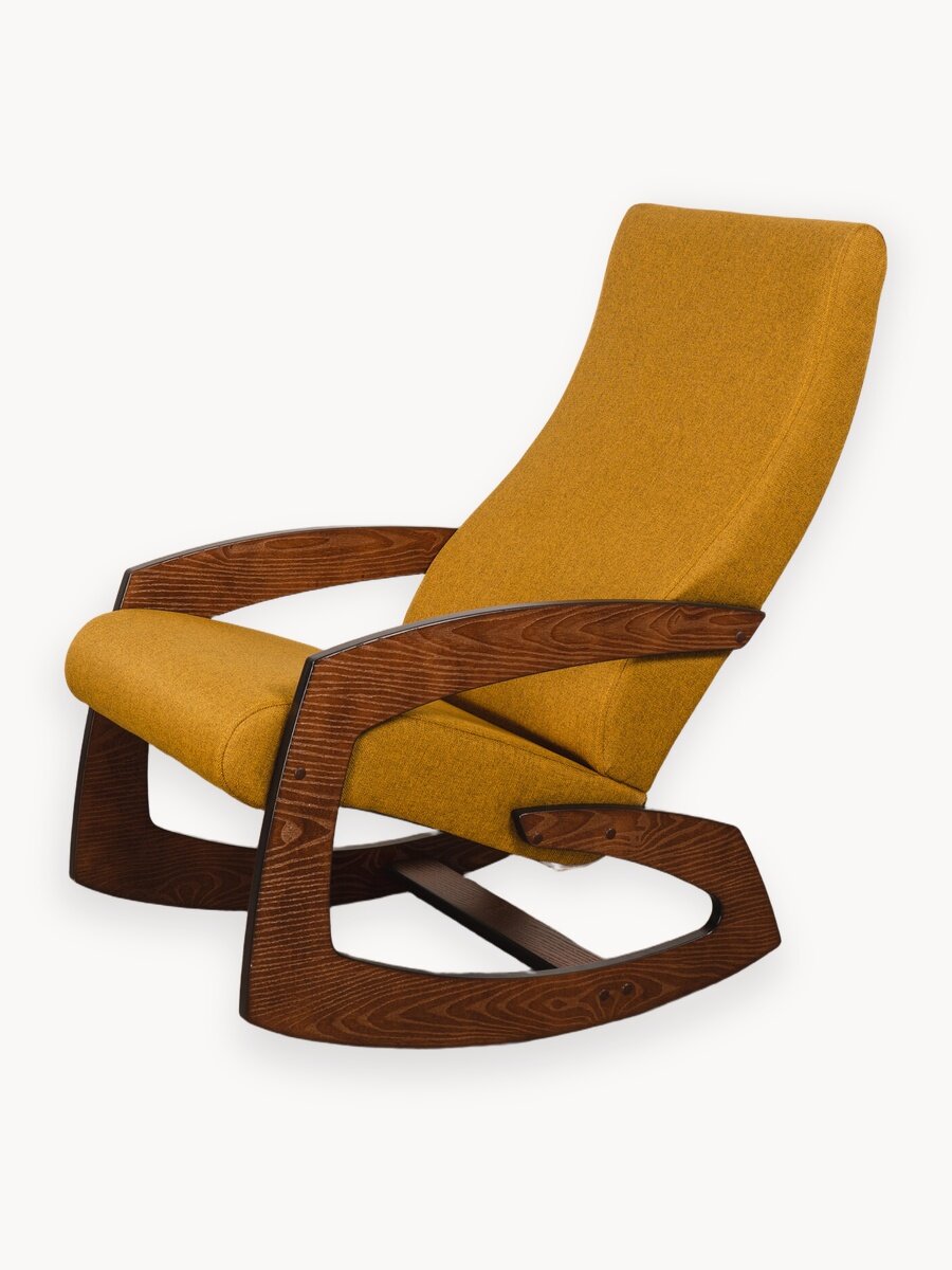 Кресло-качалка для дома и дачи Glider Гелакси М в ткани Рогожка горчичная