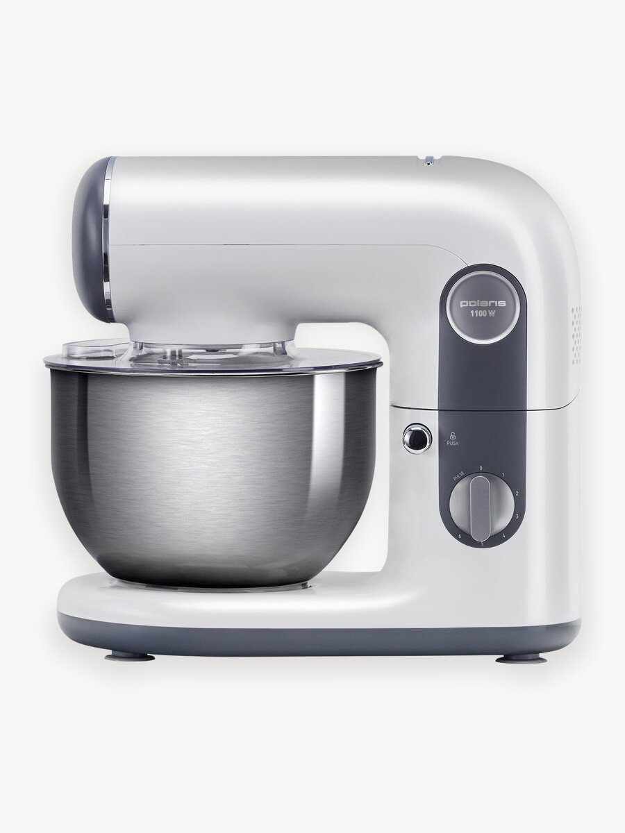 Кухонная машина Polaris PKM 1101 White, 1100Вт, нержавеющая сталь, 6 скоростей