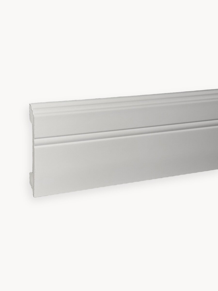 Плинтус дюрополимер напольный экополимер PN100-16 100x16 мм белый, 1 шт.