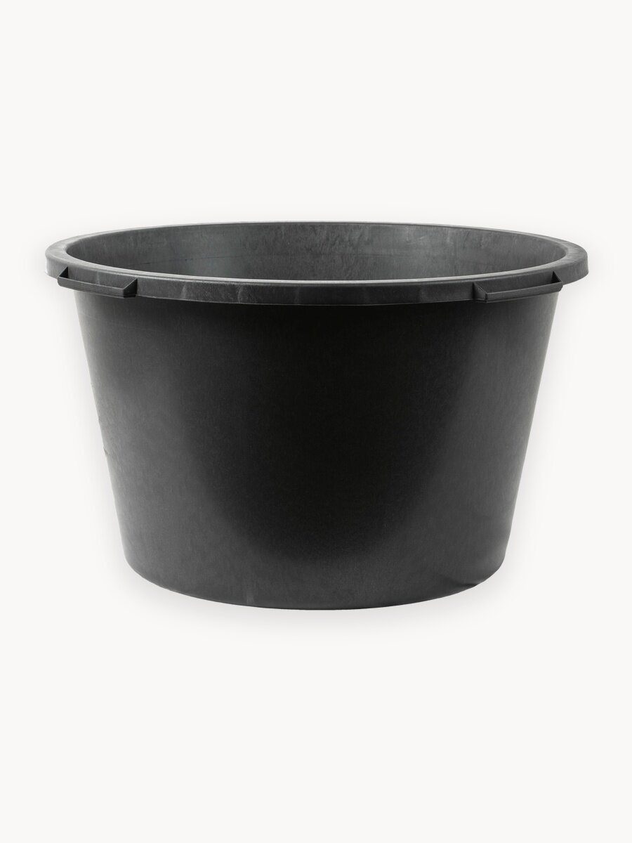 Taз строительный, круглый, черный, 60 л, пластиковый, 1шт, ребра жесткости