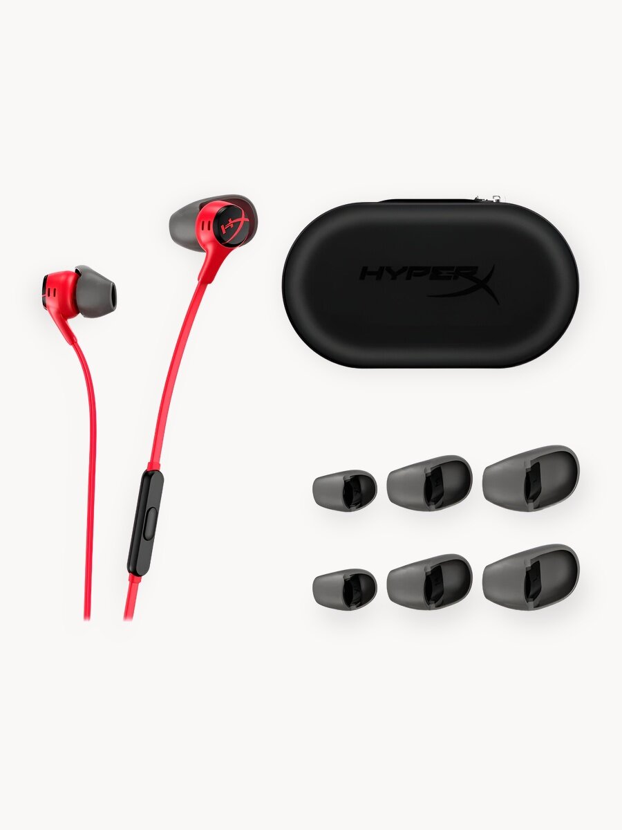 Наушники проводные HyperX Cloud Earbuds II, красный, игровые