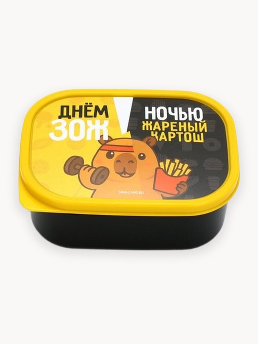 Ланч - бокс Дорого внимание "ЗОЖ", прямоугольный, пластик, 500 мл