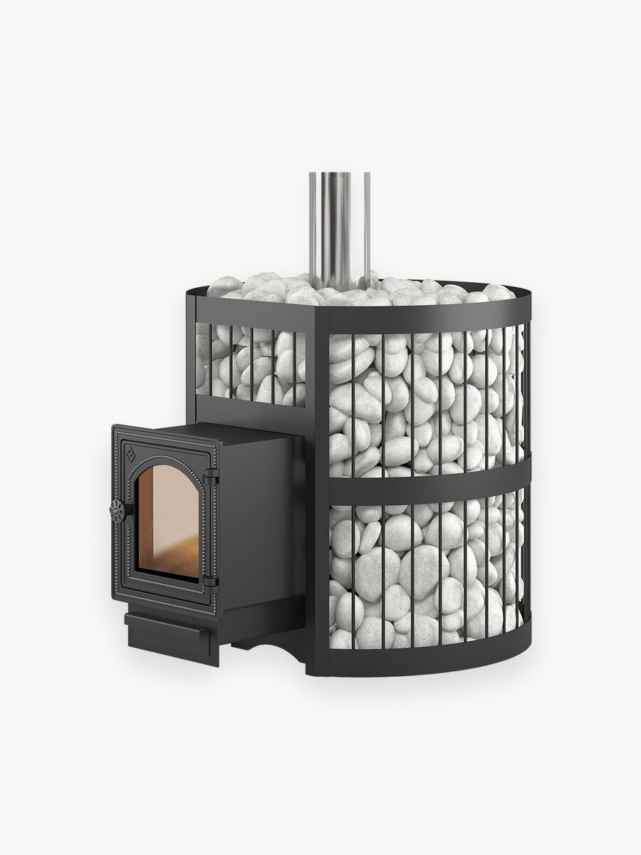 Чугунная печь для бани этна Стандарт 24 (ДТ-4С) диаметр дымохода 120