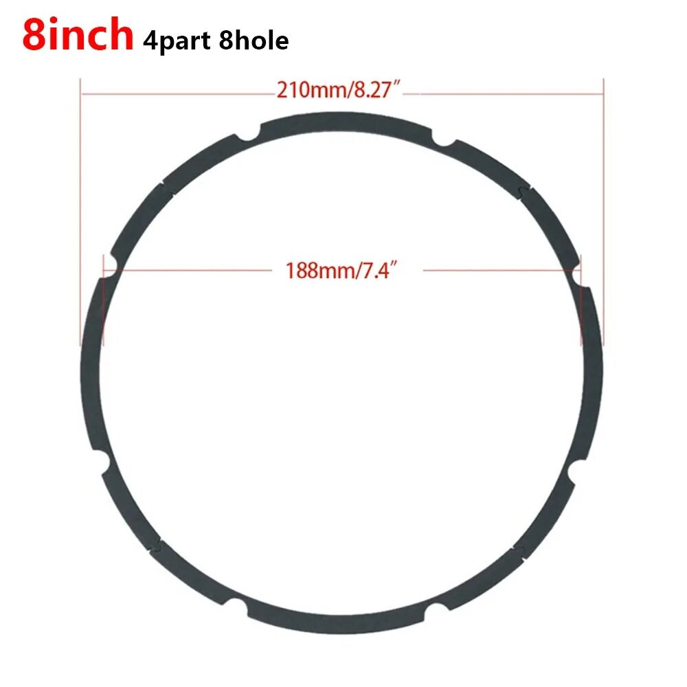 Прокладка для динамика 8 inch 4part 8hole, черная