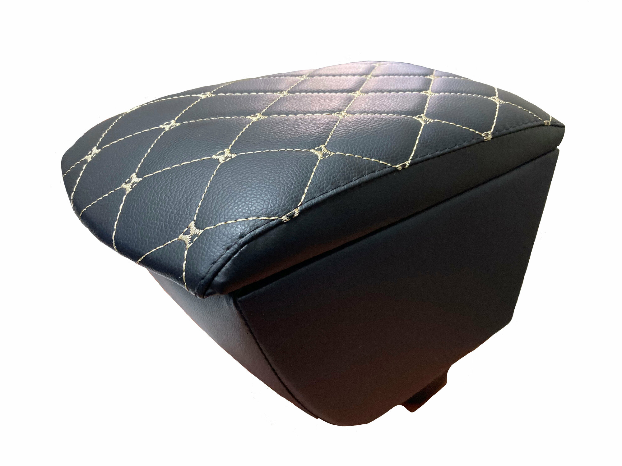 Подлокотник - бар для KIA Rio III c 10-17г. Экокожа, черный, бежевая строчка.