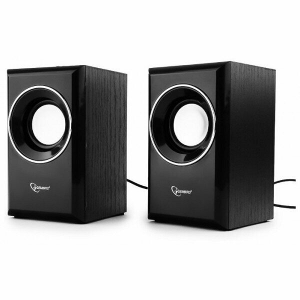 Акустическая система Gembird SPK-204, черный МДФ,2х3 Вт, регулятор громкости, USB