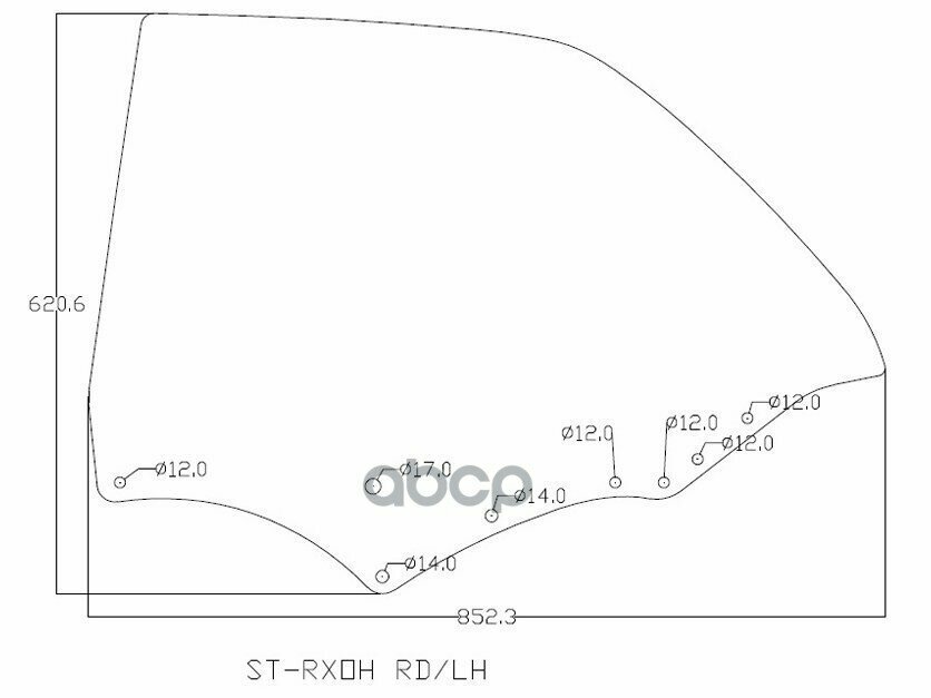 Стекло боковое опускное (Сзади/ Слева/ Цвет зеленый) Toyota Chaser (X100) 96-01 Sat арт. SPG-RXOH RD/LH