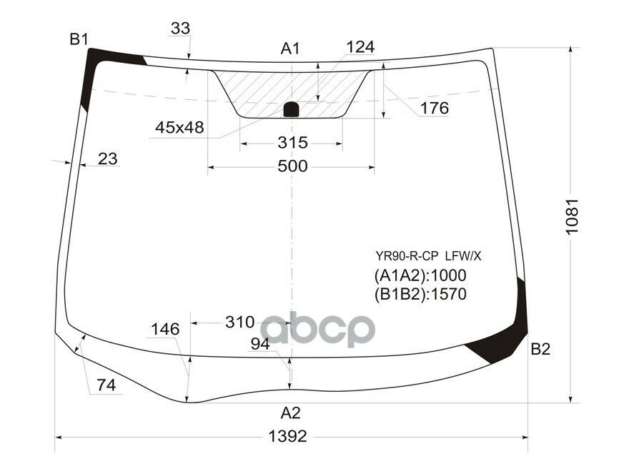 Стекло лобовое Toyota Noah 07-13 / Voxy 07-13 XYG арт. YR90-R-CP LFW/X