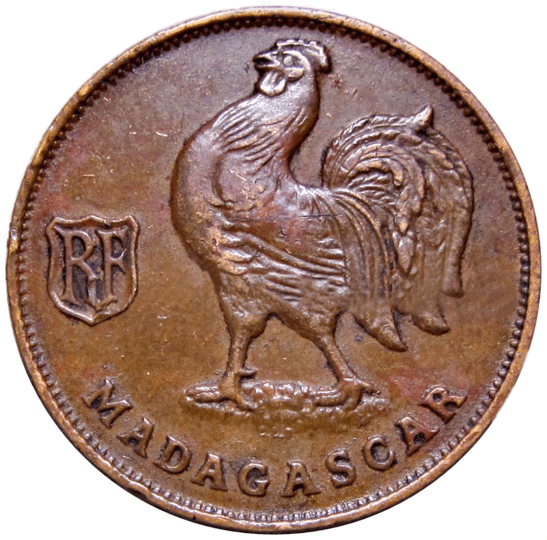 1 франк 1943 Мадагаскар Петух