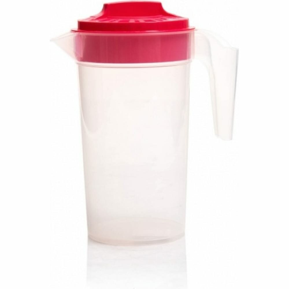 Кувшин полимербыт с крышкой, универсальный пластиковый кувшин с ручкой, однотонный дизайн, цвет ассорти