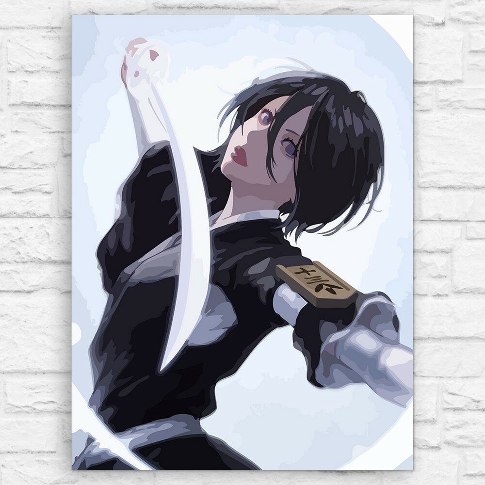 Картина по номерам на холсте аниме блич (bleach, ичиго, рукия, орихиме) - 14892 60х80