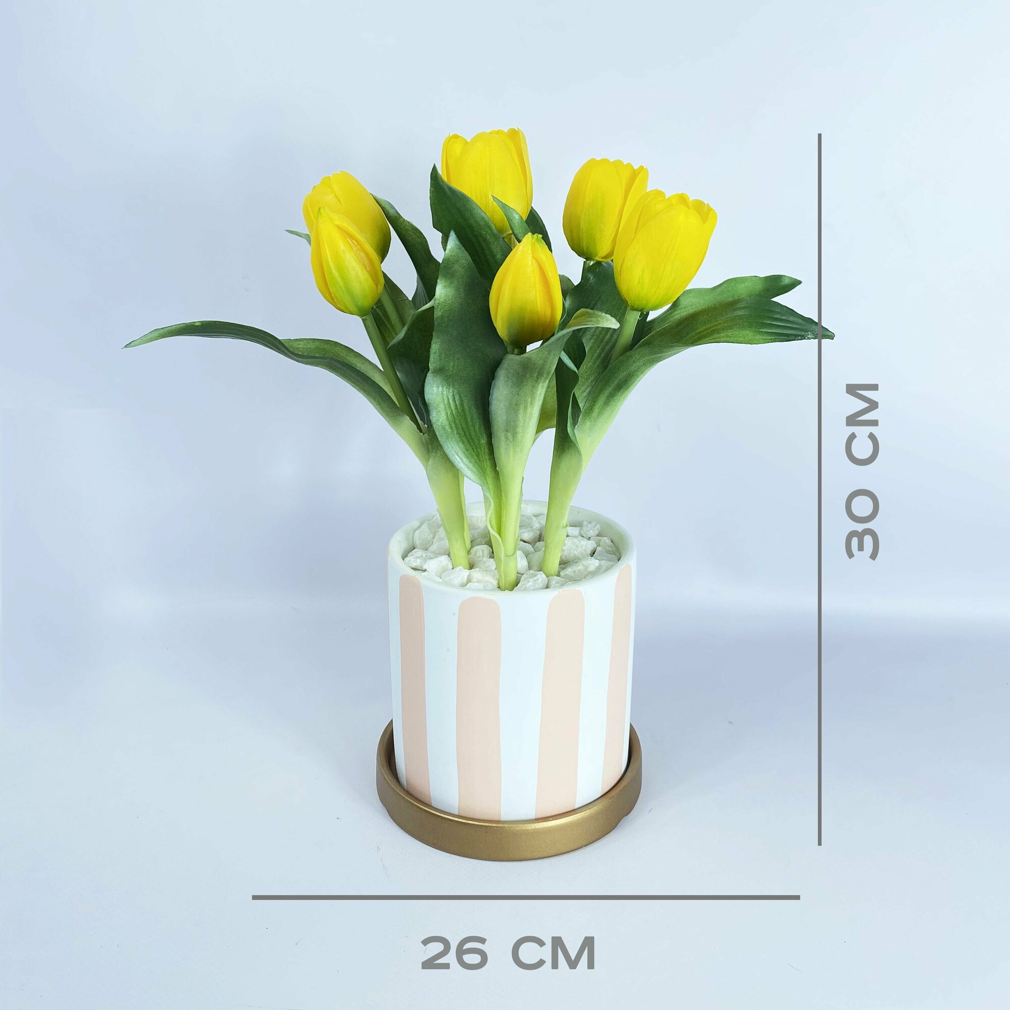 Цветочная композиция в кашпо / Тюльпаны из силикона