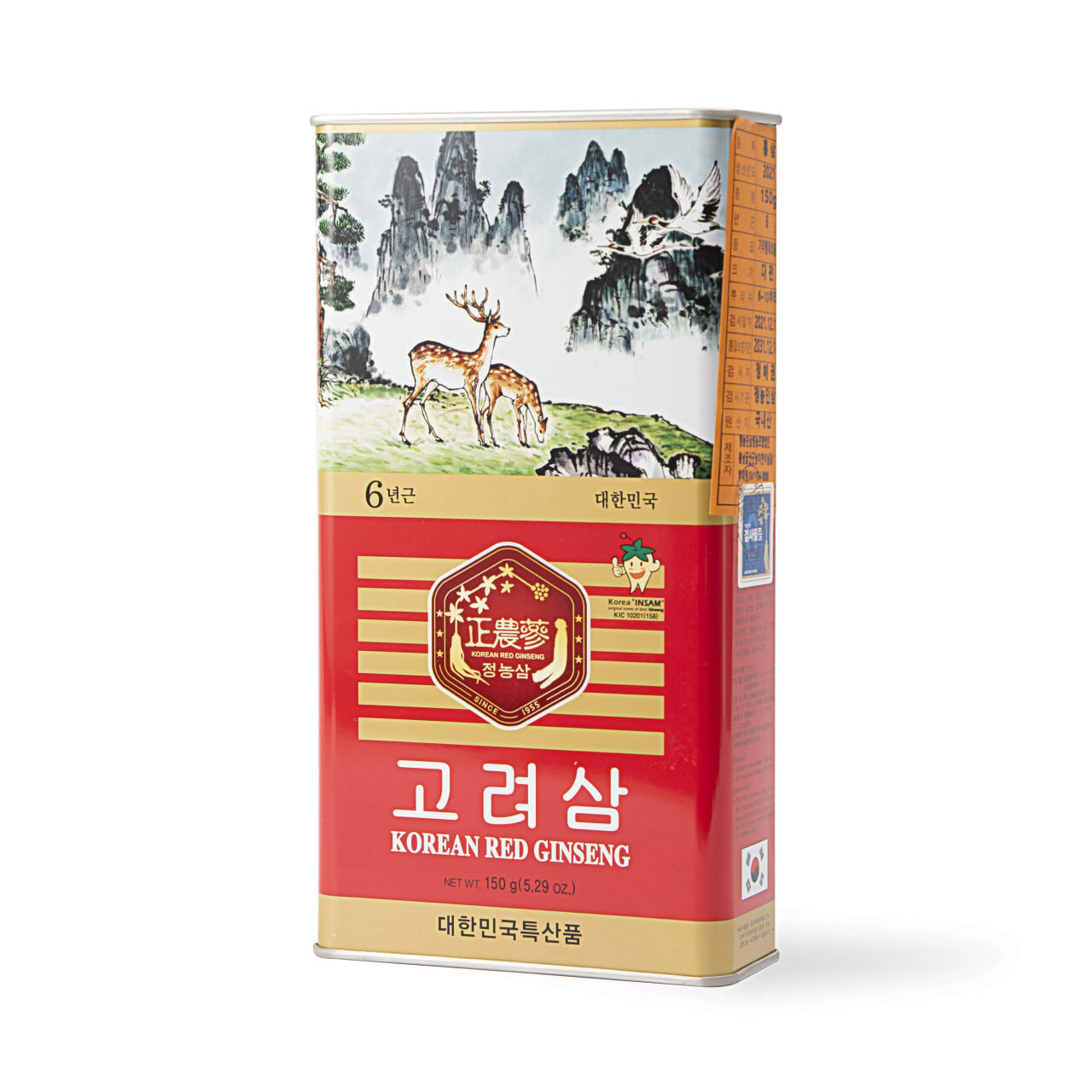 Красный женьшэнь корень 6 лет 300г жестяная банка Корея