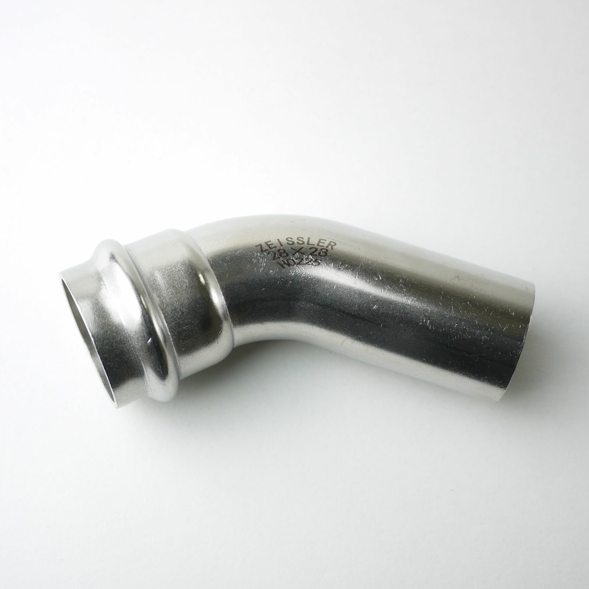 Пресс-отвод 45 х28 из нержавеющей стали однораструбный