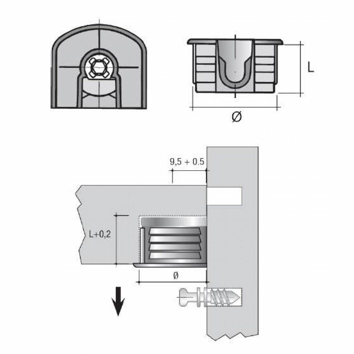 SE04 Cтяжка-полкодержатель c бортиком, для плиты 16 мм, белый