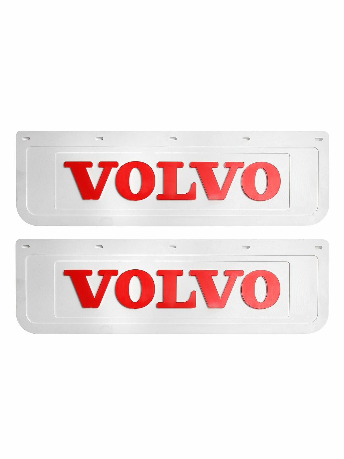 Брызговики грузовые для VOLVO (60х18см) Резина LUX. Белые. На передний бампер. (2 штуки). Сделано в России (26005)