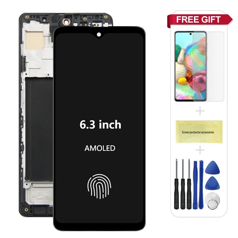 6,5 'для AMOLED для Samsung A51 SM-A515FN/DS A515 ЖК-дисплей с цифровым 6.3 With Frame