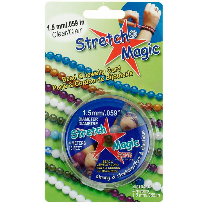 Нить - резинка для браслетов Stretch Magic, 1.5мм, прозрачная, катушка, 4 метра