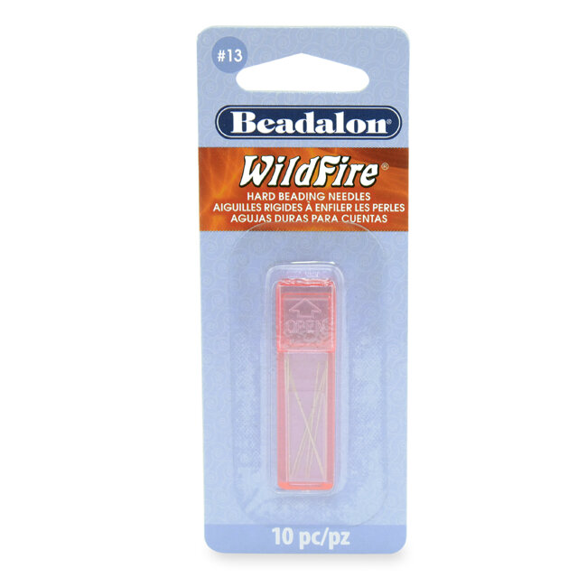 Иглы бисерные, №13, Beadalon WildFire, 10 шт. в пластиковой коробочке, набор