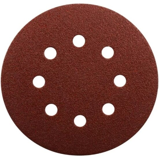 Диск шлифовальный 8 отв. коричневый Makita D125 мм, A180, 10 шт, липучка (D-54558)
