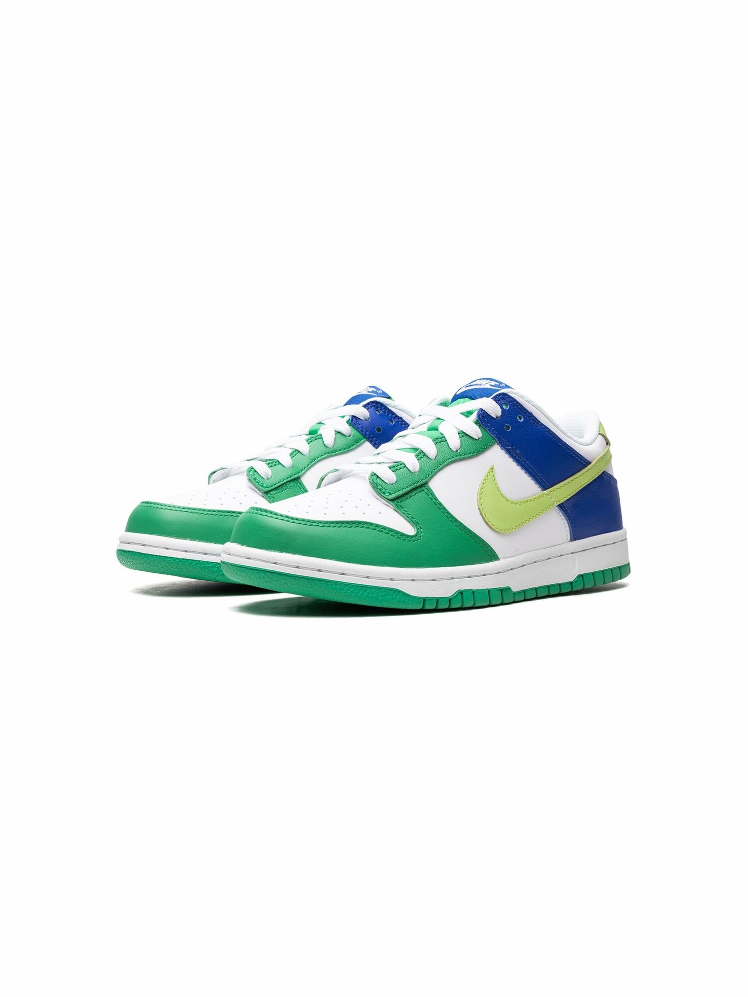 Кроссовки NIKE Dunk Low Green/Blue, размер 38.5 EU, белый — фото 1