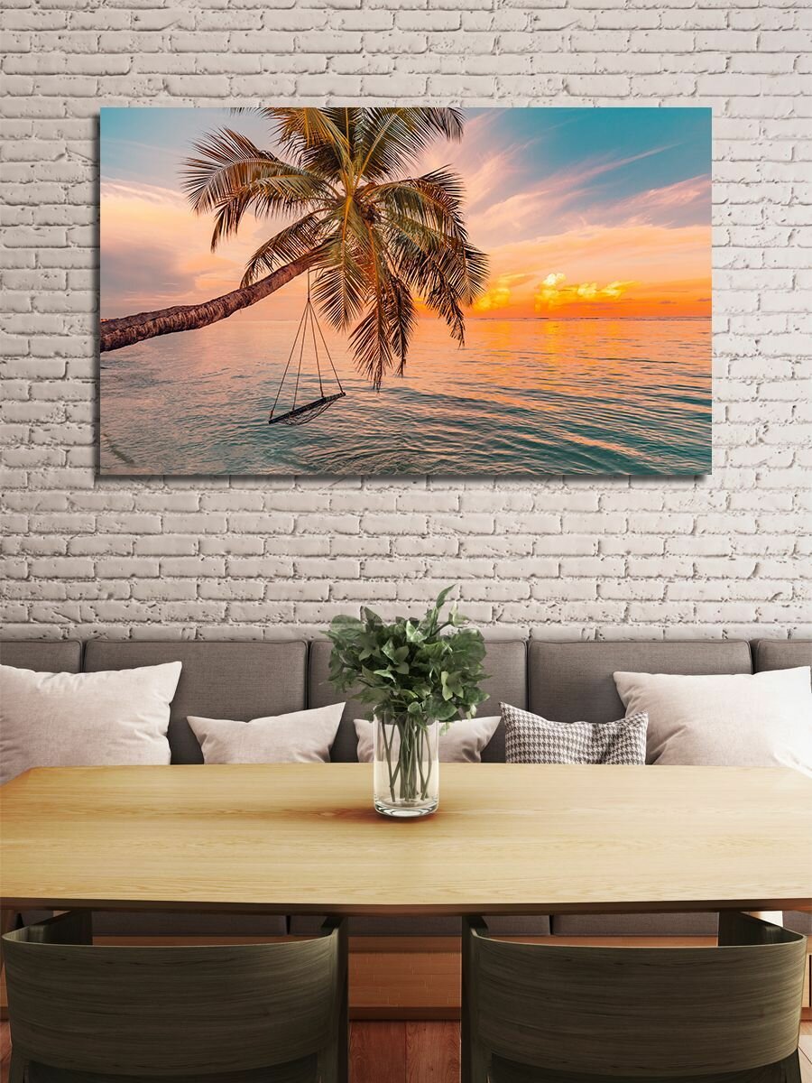 Картина на холсте LOFTime 60х100 пальма море закат К-496-60100