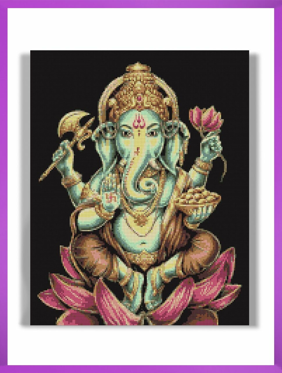 Алмазная мозаика на подрамнике - вышивка Ганеша 40 х 50 см