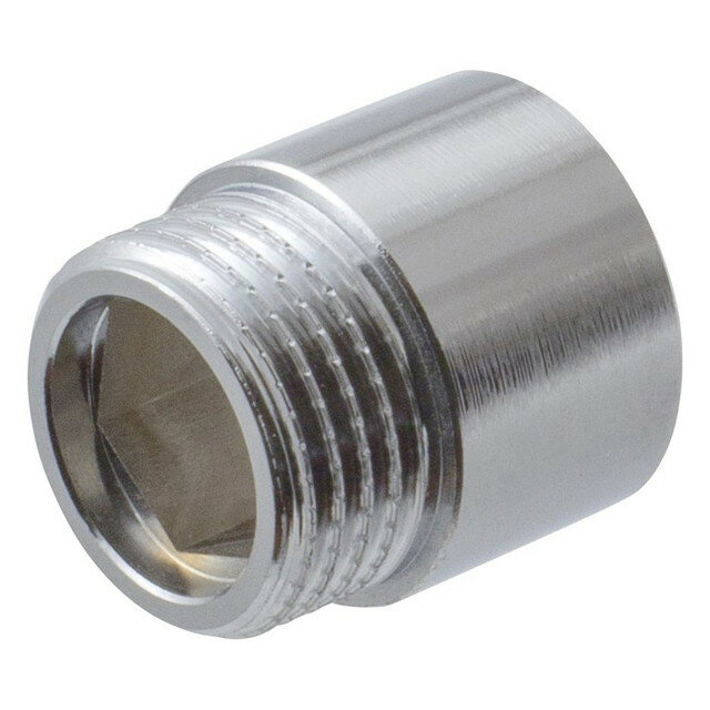 Удлинитель 1/2 в 15 мм, хромированная латунная резьба, трубное соединение для сантехники