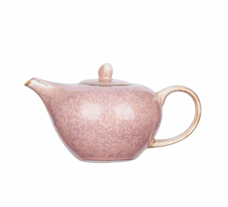 Чайник фарфоровый "Пион" 700мл розовый