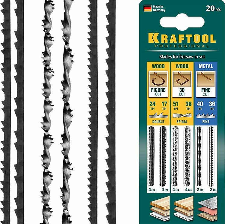 Полотна для ручного лобзика KRAFTOOL 130мм, 20шт 15348-H20_z02
