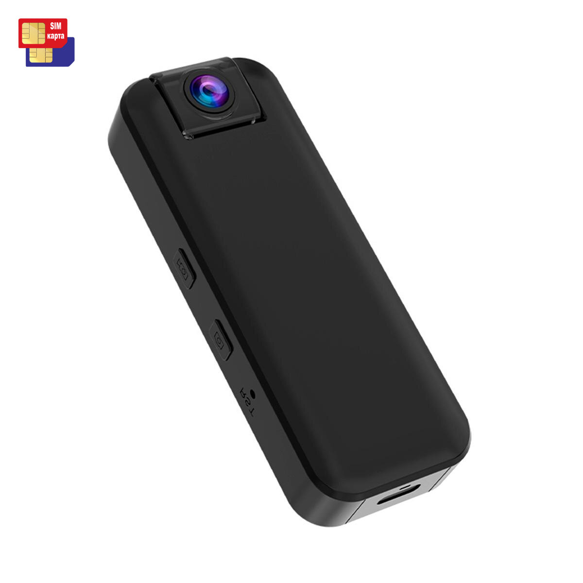 JMC-VC77-4G (SD) (Y132967BC) - автономная 4G 3mp мини камера с SIM картой, с датчиком движения, монитором и аккумулятором, встроенный микрофон.