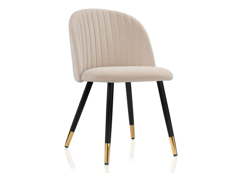 Стул на металлокаркасе Woodville Стул на металлокаркасе Gabi beige / black / gold - комплект из 4 шт