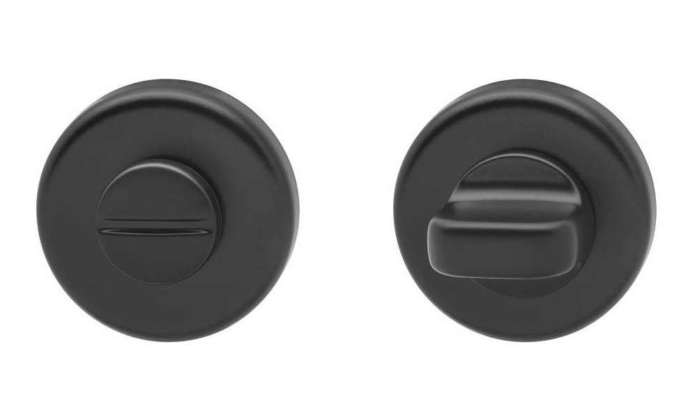 Дверная завёртка Colombo, d50, фиксатор WC, накладка-стопор, чёрный матовый CD69 BZGG neromat