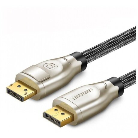 Кабель UGREEN DP112 (60844) 1.4 DP M/M Round Cable Zinc Alloy Shell в оплетке. 3 м. черный