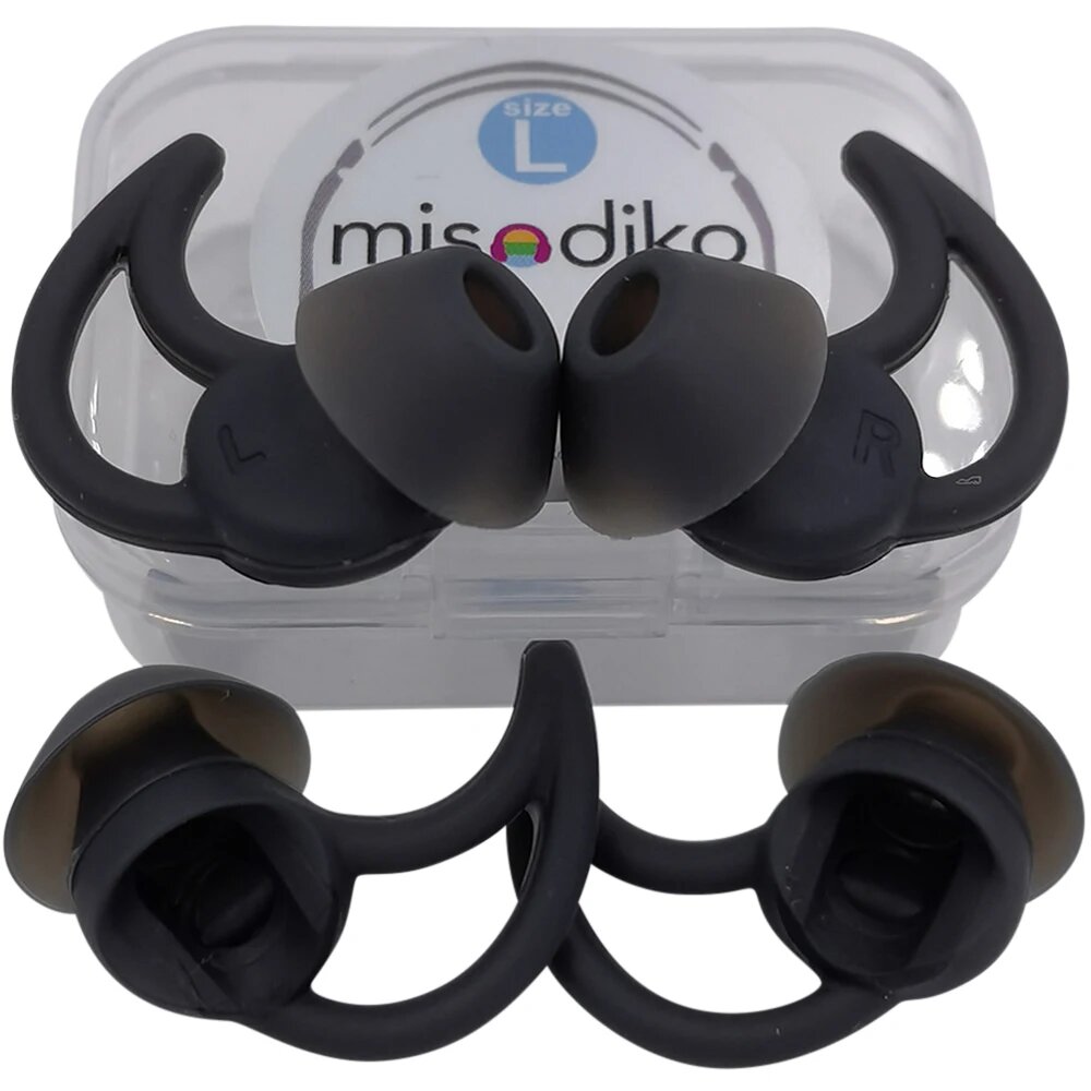 Силиконовые наушники misodiko, замена вкладышей для Huawei FreeLace Pro (черный, 2 пары)