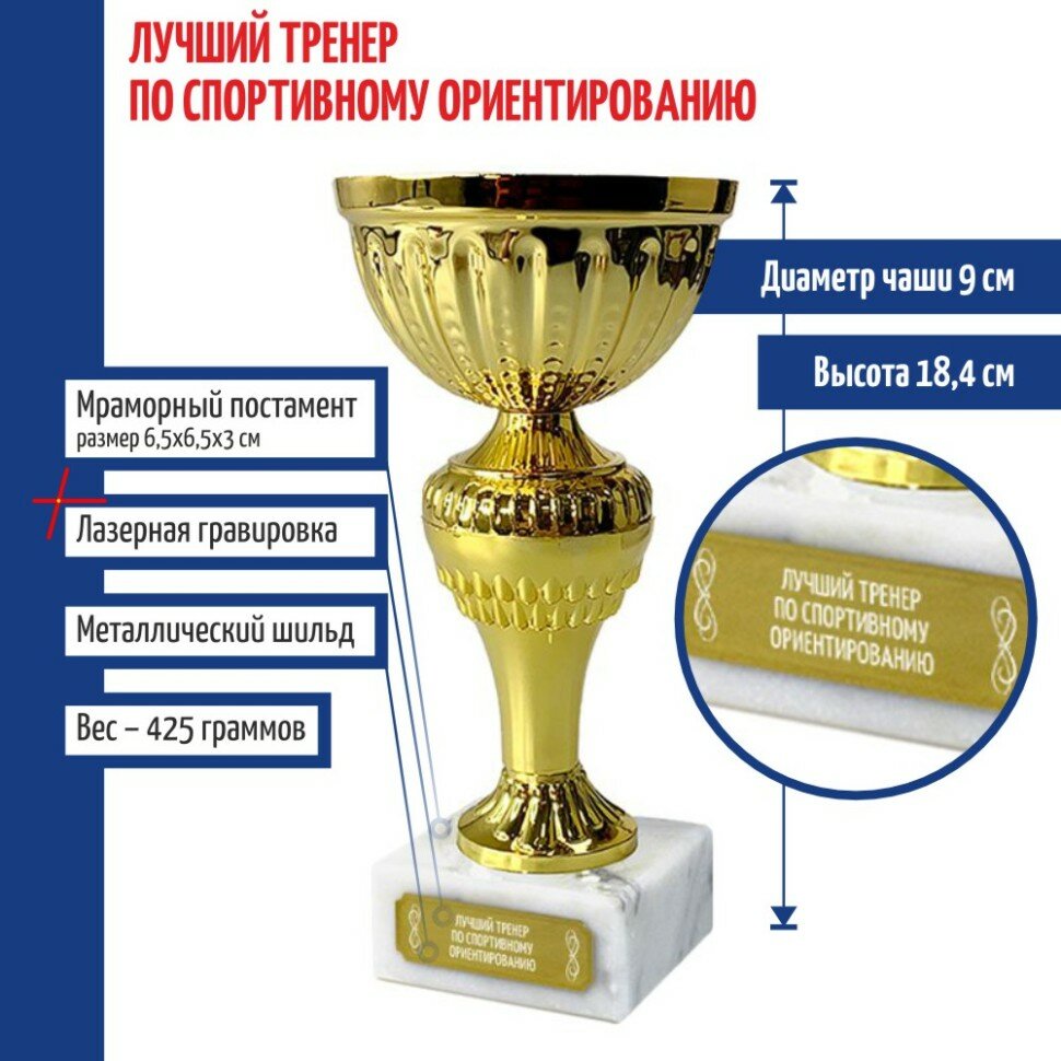 Кубок "Лучший тренер по спортивному ориентированию" (18,4 см)