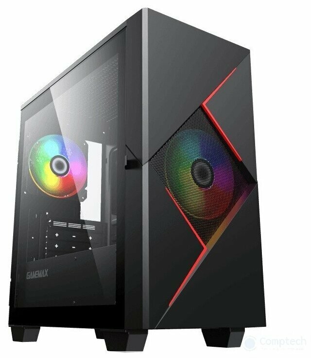 Корпус GameMax Cyclops BR без БП, Черно-красный