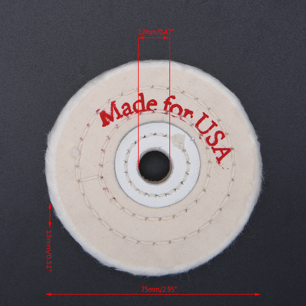 Колесо для полировки белой жемчужины с внутренним отверстием 12 мм-3 дюйма