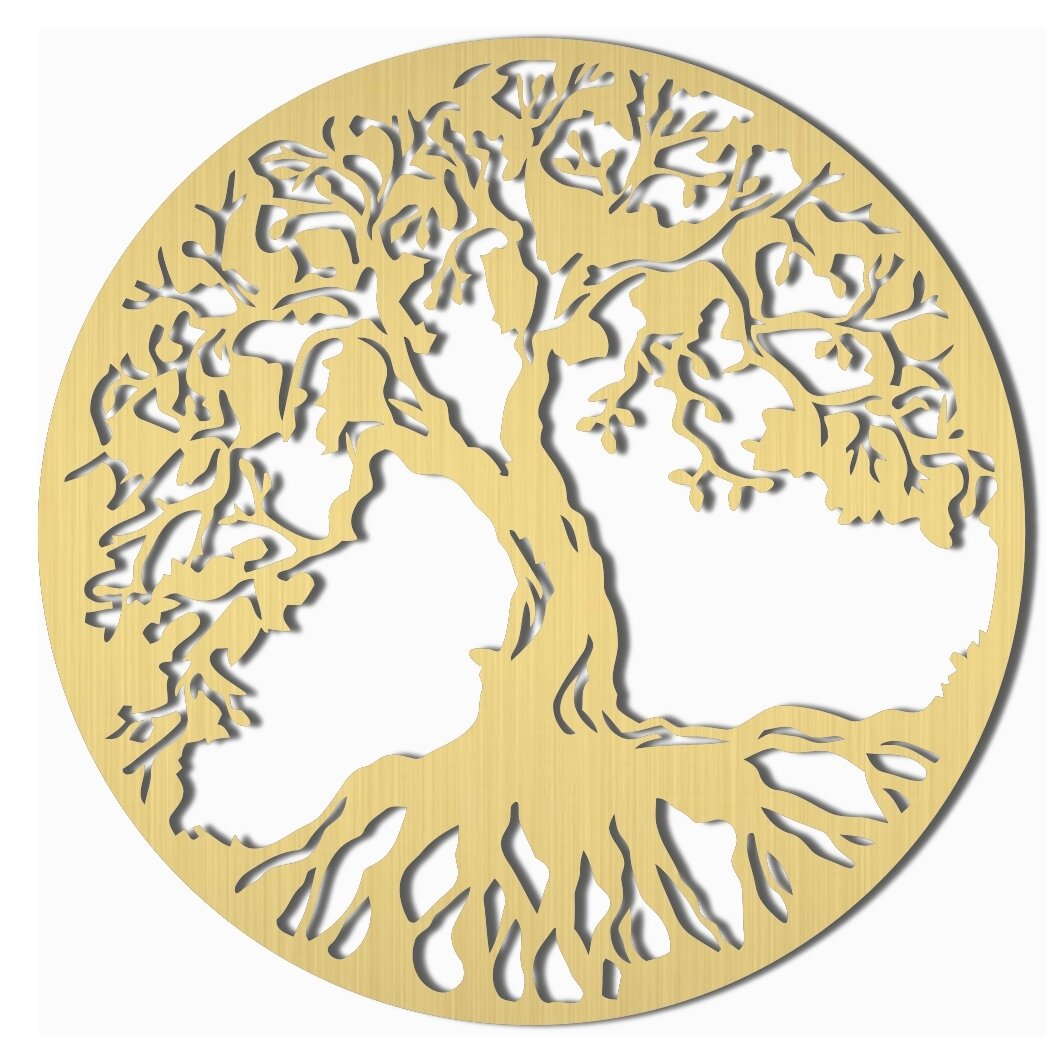 Панно "Кельтское дерево". 40см. Цвет золото.